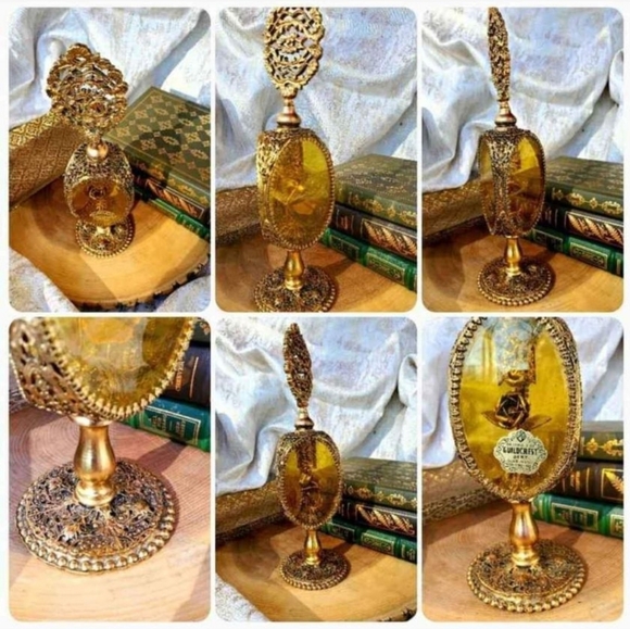 Guildcrest | Accents | Vintage Guildcrest 24kt Goldplated Ormolu Amber ...